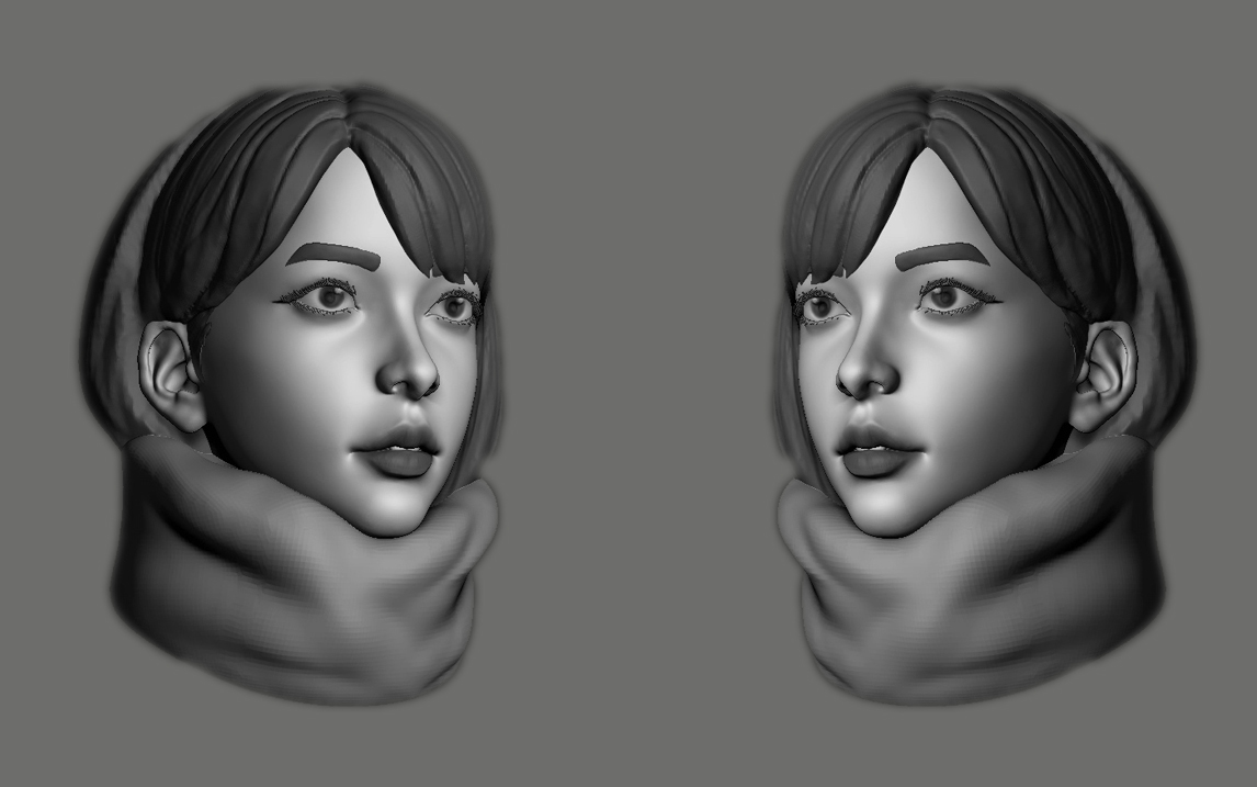 【ZBrush新手建模教程】zb雕刻可爱的小姐姐,难道你不想要嘛?