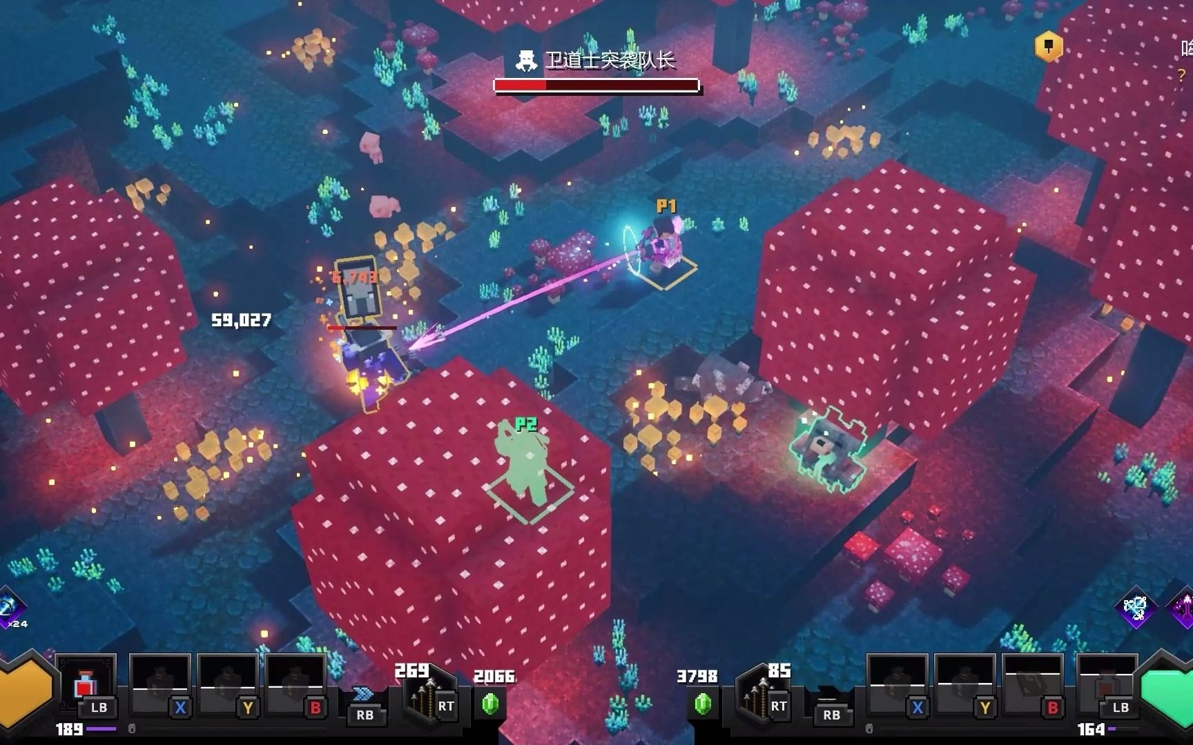 【我的世界地下城】隐藏关卡 ? 末日+10 本地手柄双人欢乐联机