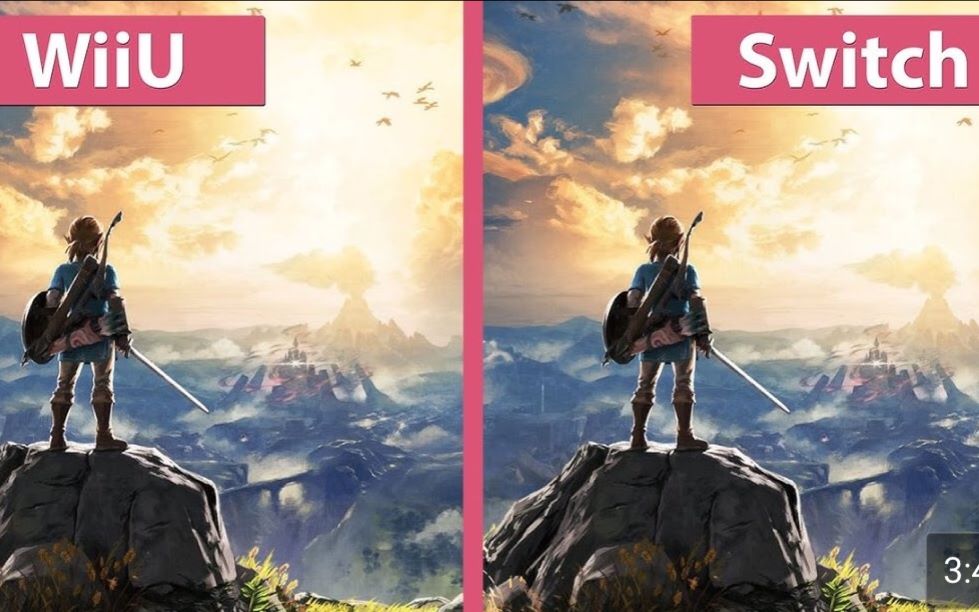 满分神作塞尔达荒野之息Switch与WiiU画质对比