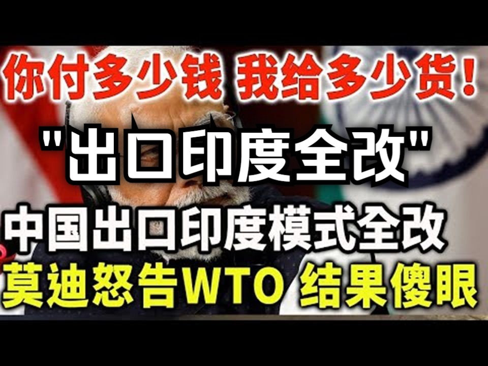 你付多少钱,我给多少货,中国出口印度模式全改,莫迪怒告WTO,结果傻眼!