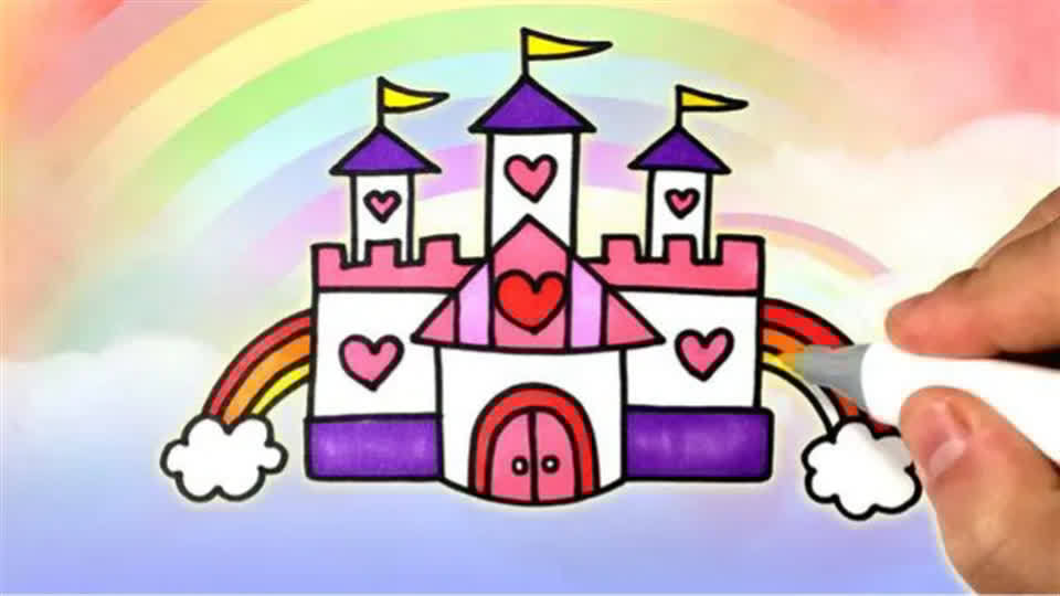 曲洲老师画卡通:儿童简笔画--公主城堡