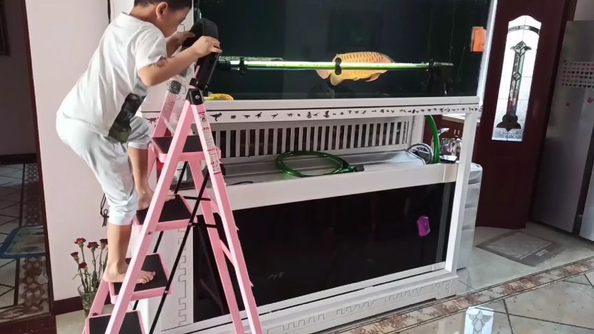 效率太慢半天只弄完上面缸的过滤系统