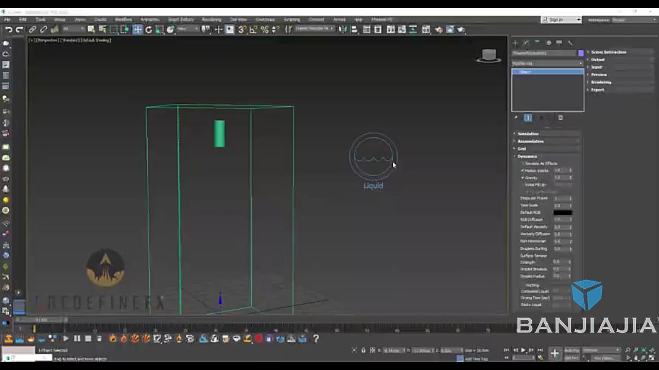 3D MAX插件PhoenixFD火凤凰制作水流动画液体效果视频教程(5)