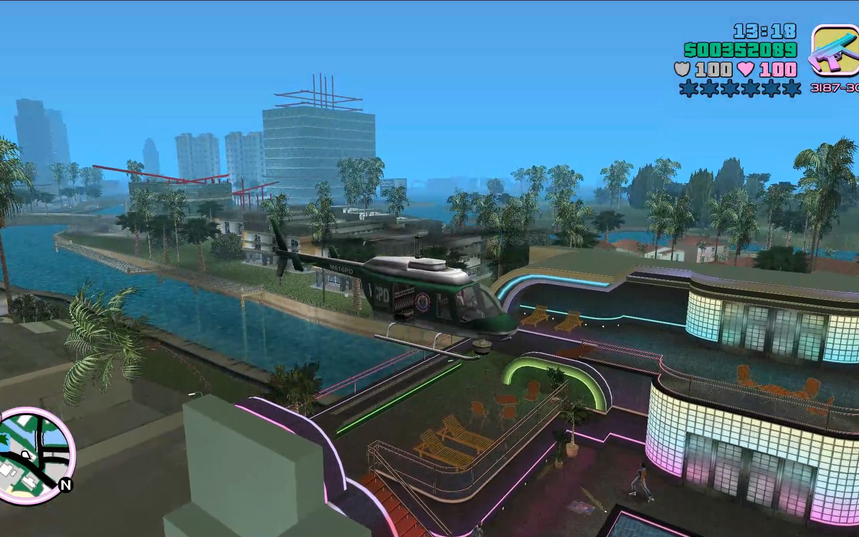 GTAVC罪恶都市特制重制版三星警用直升机可以开枪随意控制机门...