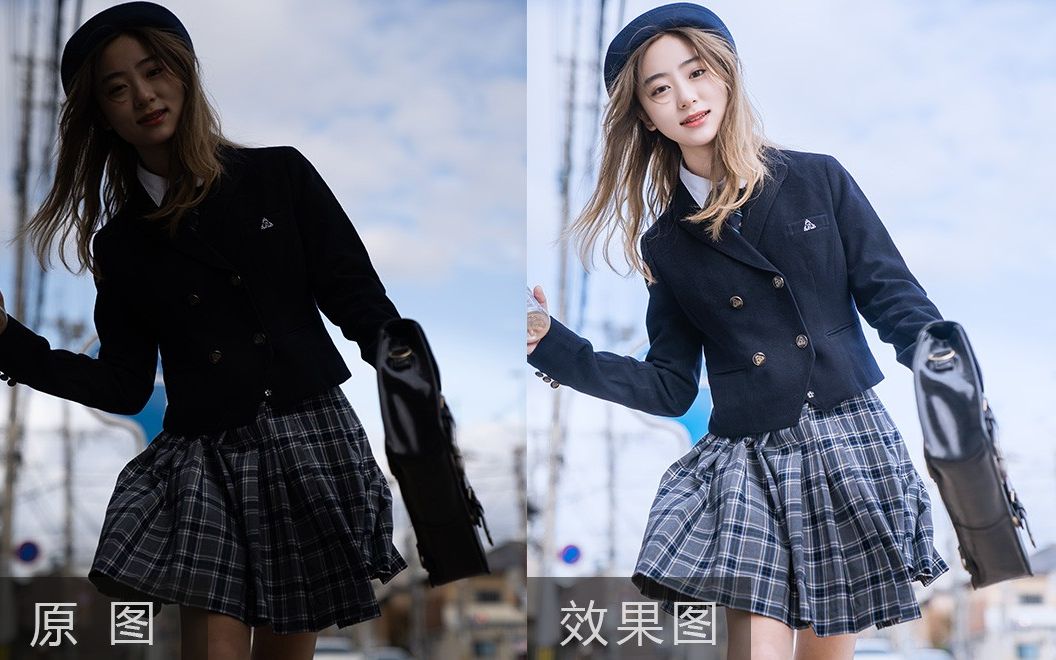 【摄影后期】日系jk旅拍人像后期调色教学 PS/LR