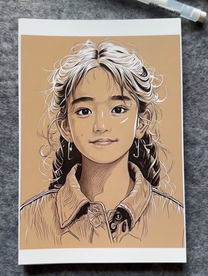 线描人物肖像绘画素材,涵盖各年龄阶段共32张,A5单面 #画画 #线描 #...