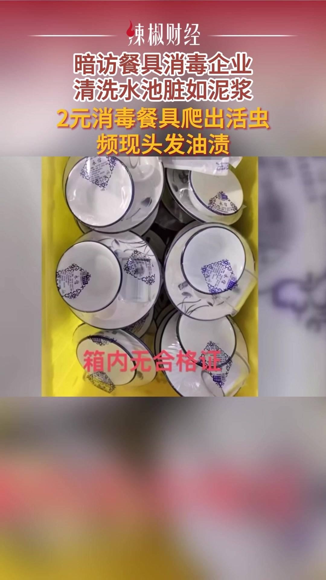 暗访餐具消毒企业,清洗水池脏如泥浆,2元消毒餐具爬出活虫,频现头发...