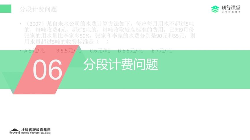 2019mba数学47:分段计费问题