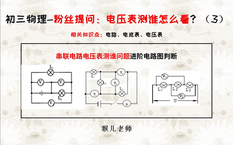 ...【初三】初中物理电压表测量进阶,多电表电路图怎么看?方法还是一样