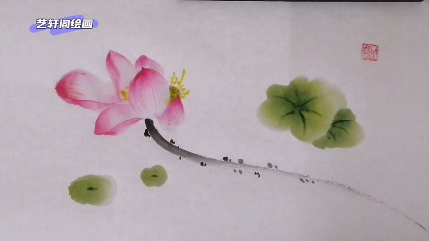 国画水墨荷花的画法:来试试哦,看了你就说很简单哦!