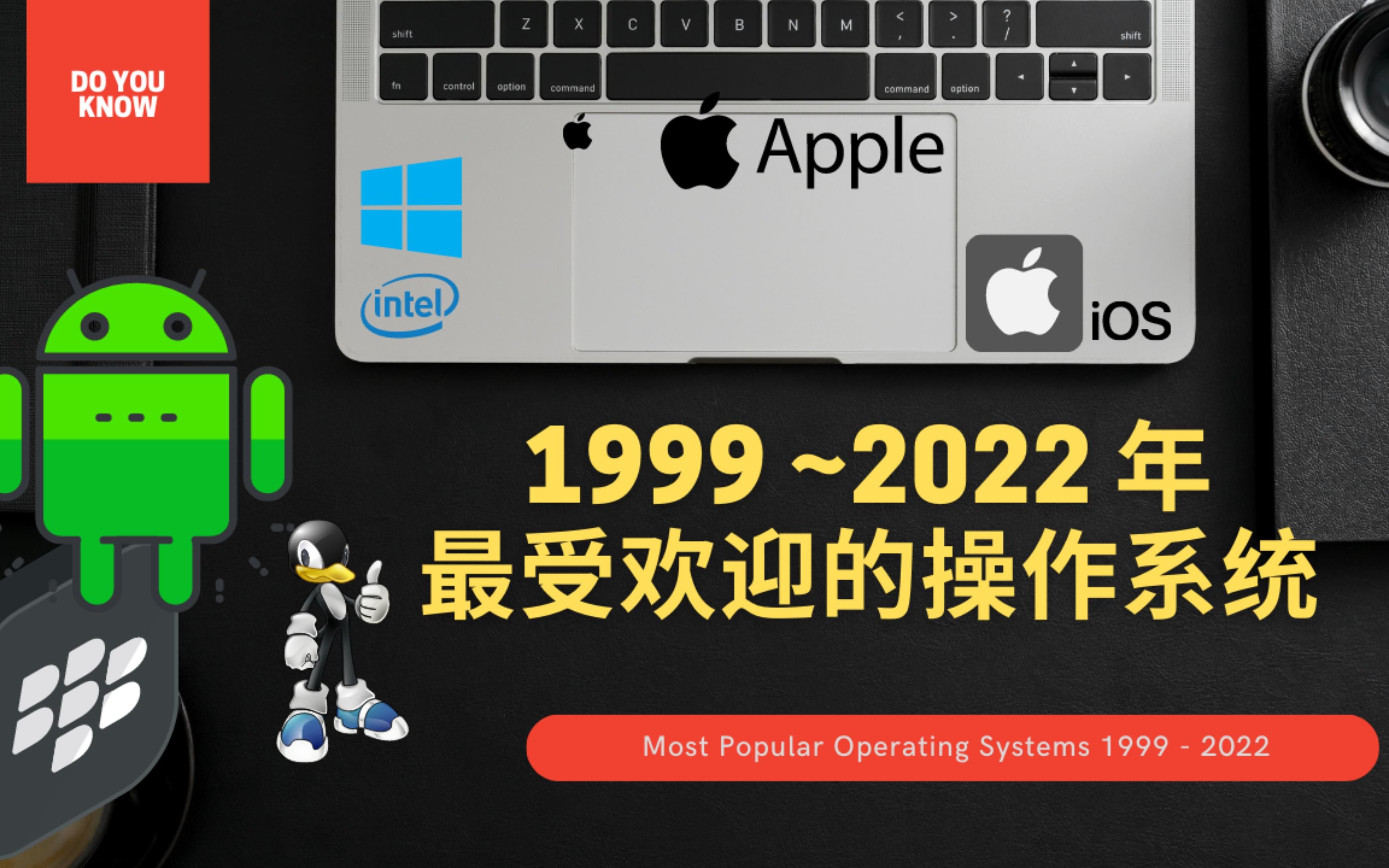 你知道1999-2022年最受欢迎的操作系统排行么?
