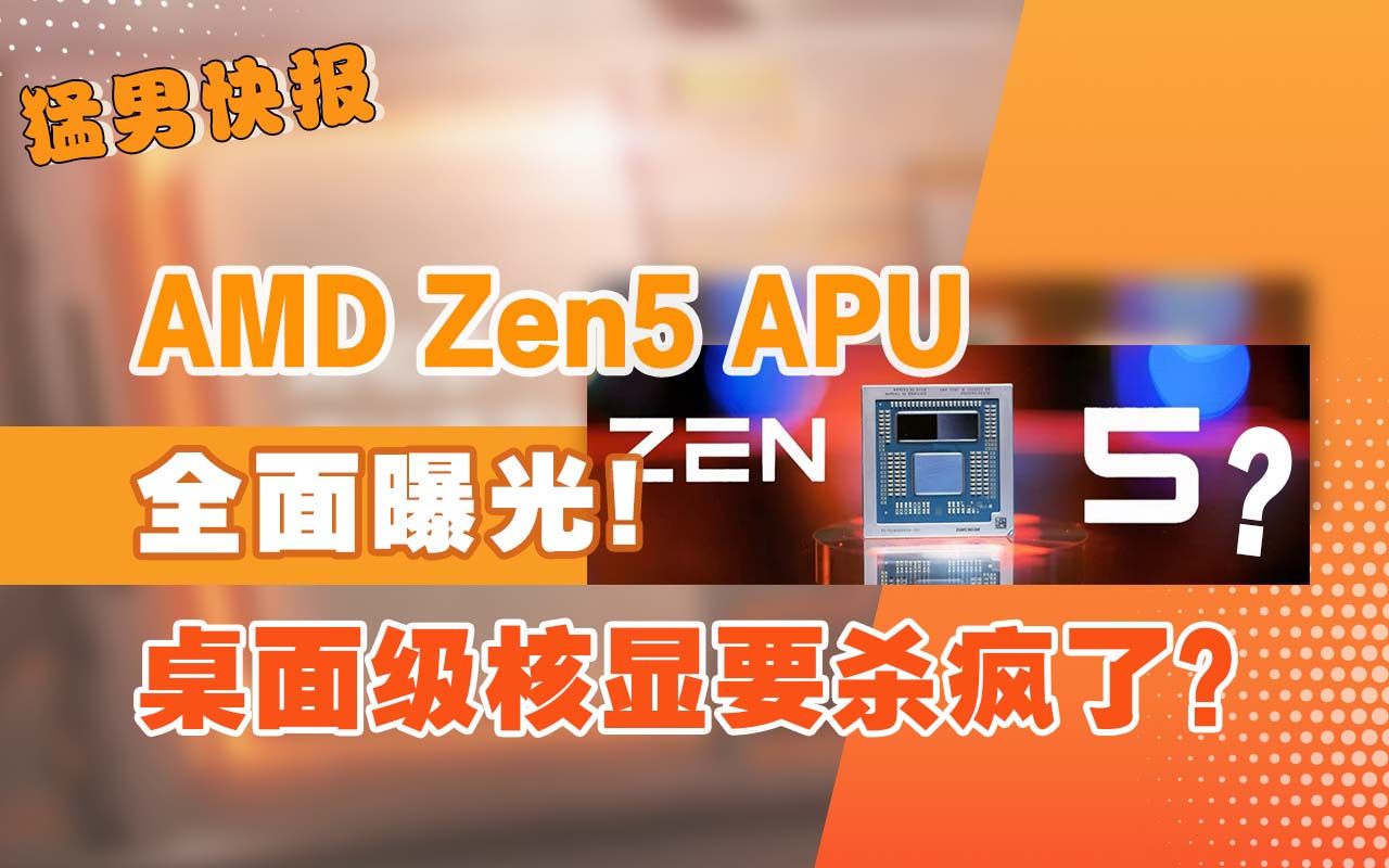 【猛男快报】AMD Zen5 APU全面曝光,核显引入RDNA3.5,桌面级核显...