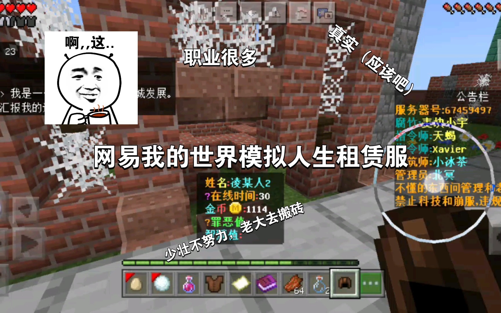 网易我的世界模拟人生服务器