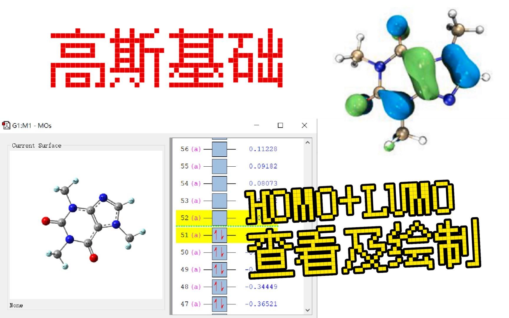 ...基础课-HOMO和LUMO的查看与绘制-跟着文献学高斯!Gaussian软件...