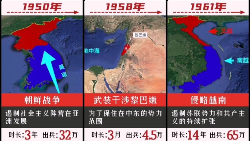 历数二战后美国发动的12场主要战争