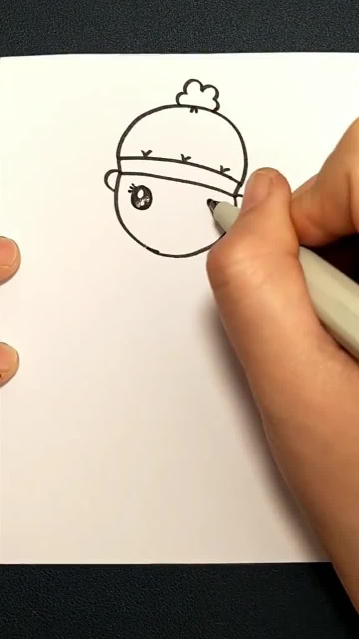 糖豆简笔画,过年啦小朋友们放炮一定要注意安全哦