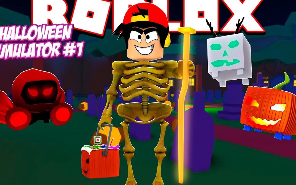 Roblox万圣节模拟器 万圣节化妆舞会!我居然变成了骷髅?小飞象解说