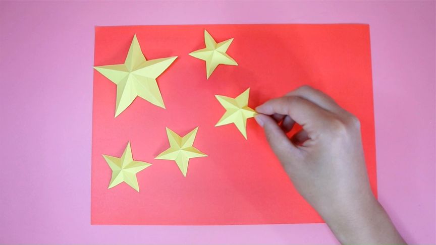 国庆节立体五角星折纸装饰,这么简单,学不会把手寄给你