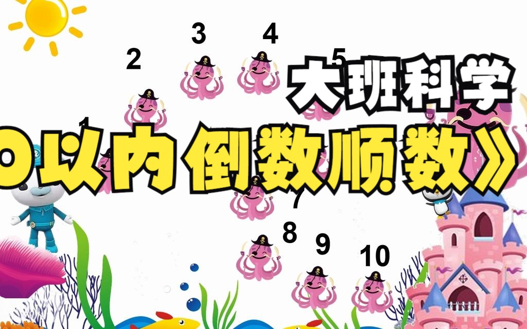 幼儿园优质微课:大班科学《10以内倒数和顺数》