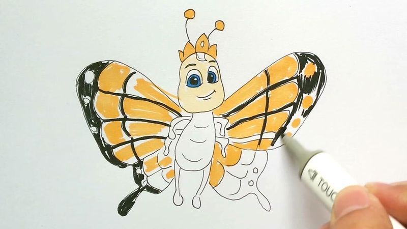 萌鸡小队动画中的蝴蝶王子卡通简笔画教程