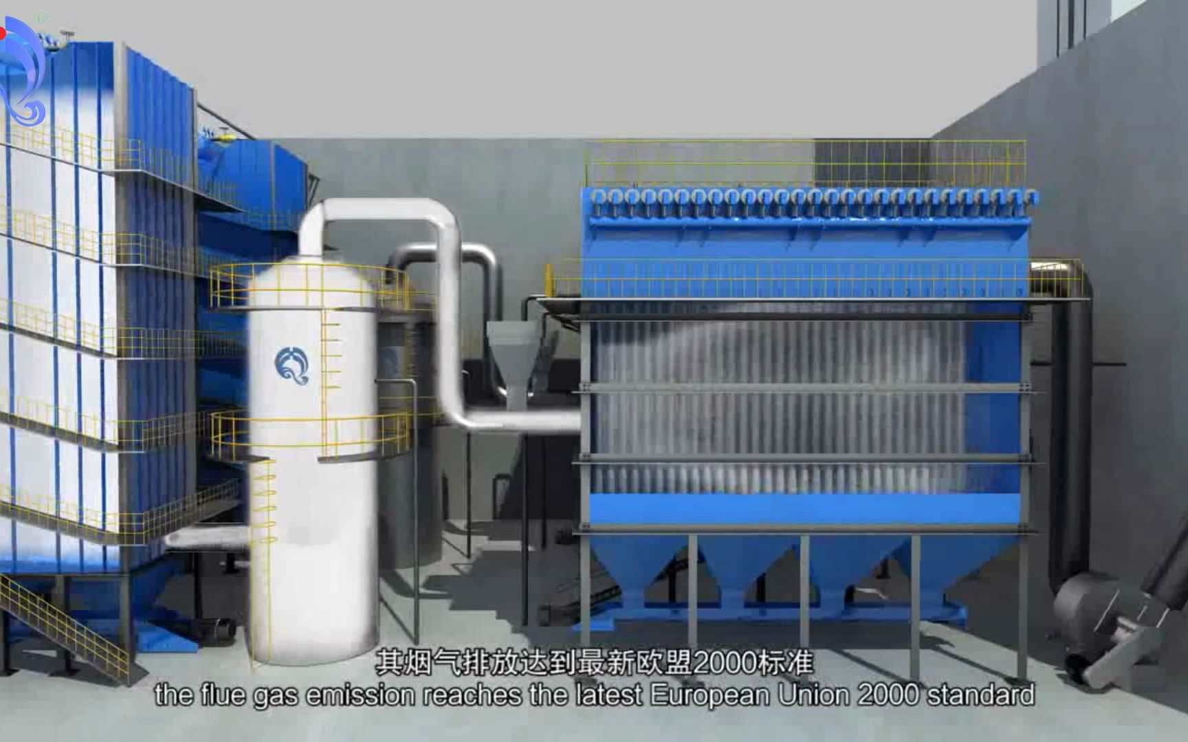 海琦立式垃圾热解气化炉3D动画