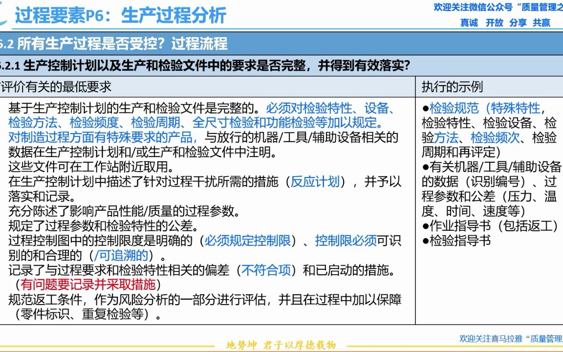 ...控制 控制计划 生产和检验文件的完整性 VDA6.3过程审核 质量管理