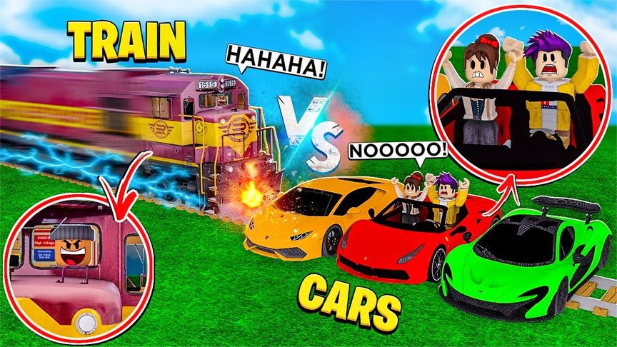 Roblox车祸模拟器:驾驶碰碰车开上铁轨,下一秒钟会发生什么!