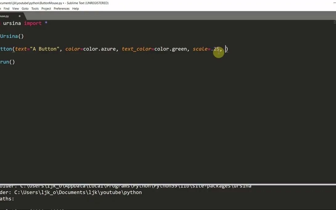 Ursina Engine – 3D Python游戏引擎教程:#10,按钮和鼠标