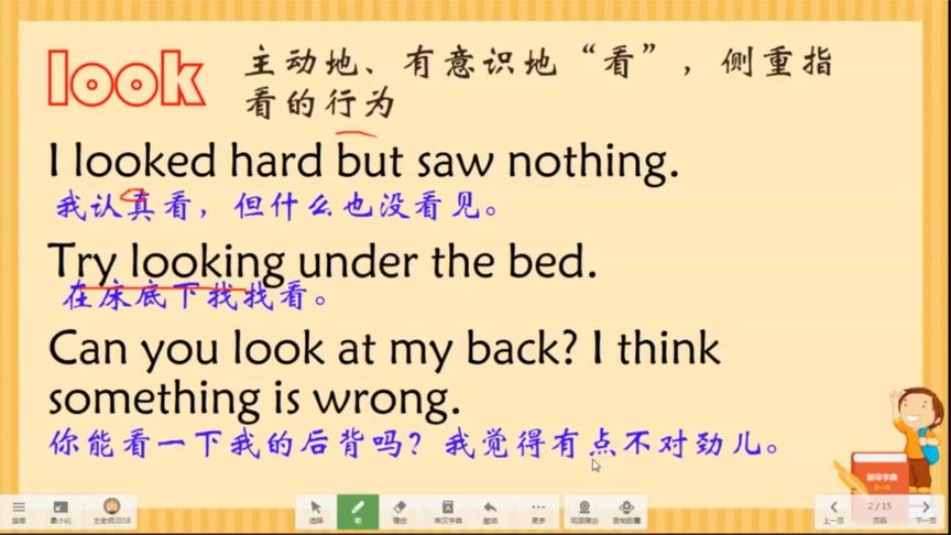 家长提醒孩子重视英语近义词用法区分see,look,watch和read试试看