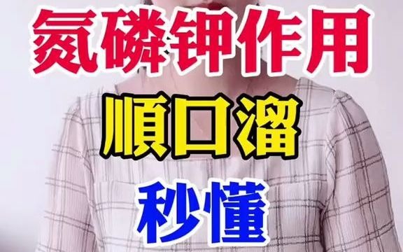 【三农】分享给大家一个氮磷钾作用的顺口溜,秒懂!