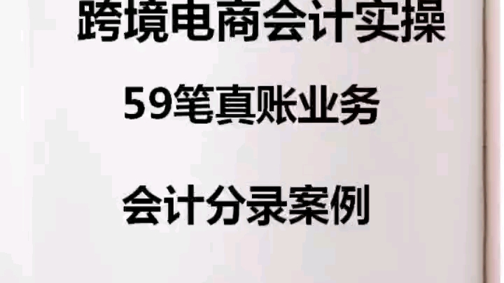 59笔跨境电商会计分录的账务处理案例分析