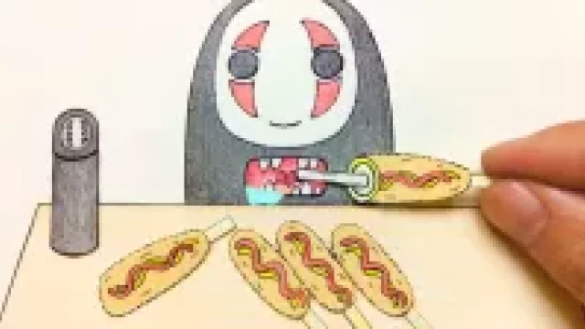 手绘定格动画:好减压!一桌子芝士棒,无脸男卡擦吃到停不下来