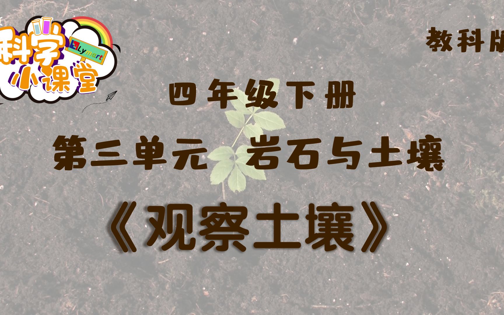四年级下册 第三单元 第六课 观察土壤