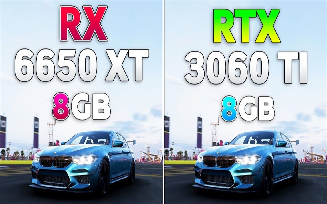 RX 6650XT 8G vs RTX 3060Ti 8G 显卡对比(1080P分辨率测试,CPU为...