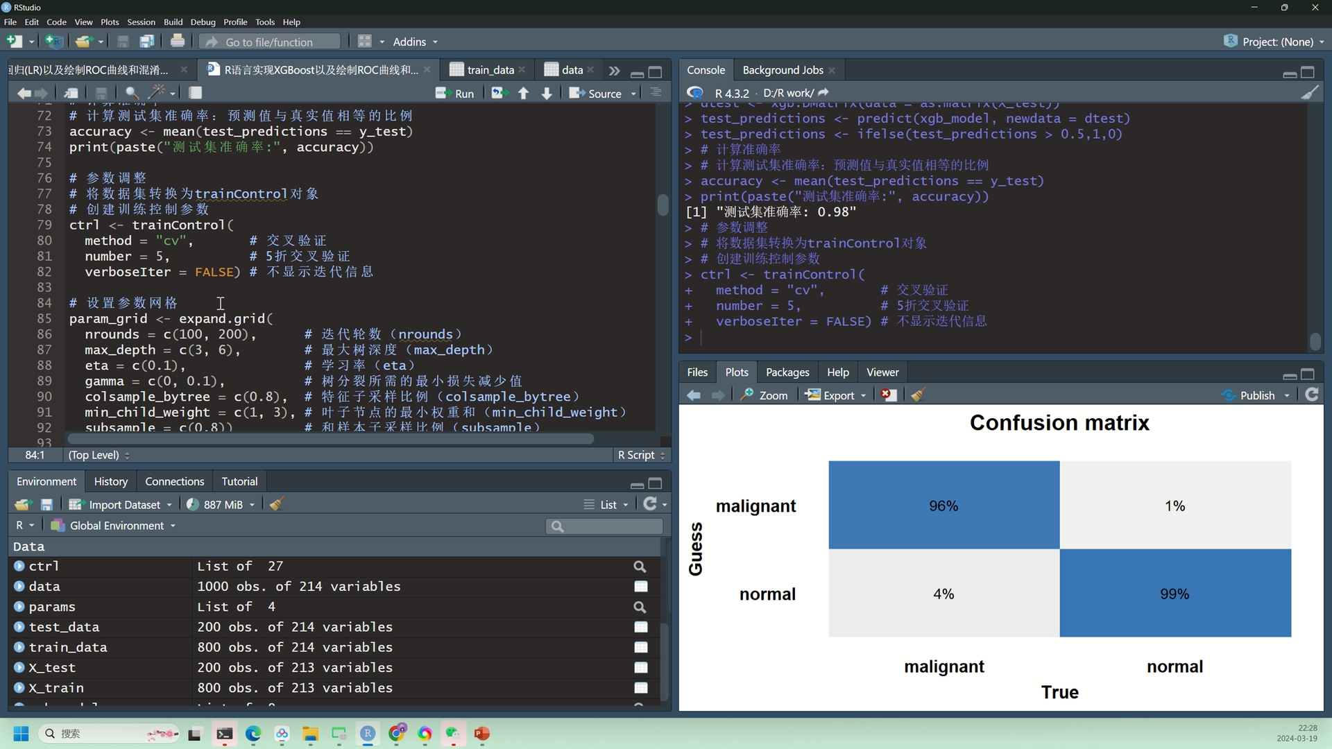 R语言实现XGBoost以及绘制ROC曲线和混淆矩阵