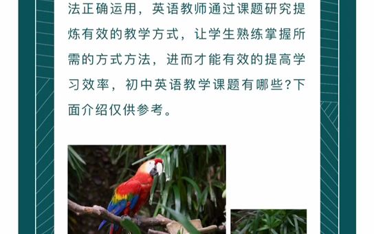 【学术交流】549.初中英语教学课题有哪些?如何做课题设计?