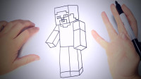 儿童简笔画:如何绘制《我的世界》的史蒂夫 简笔画教学视频