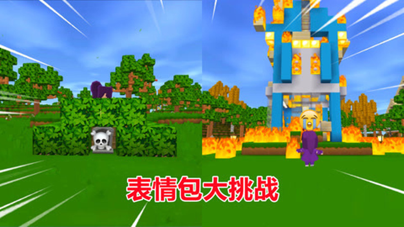 迷你世界:提前入土得骷髅表情,火烧屋有哭泣表情,生气表情呢