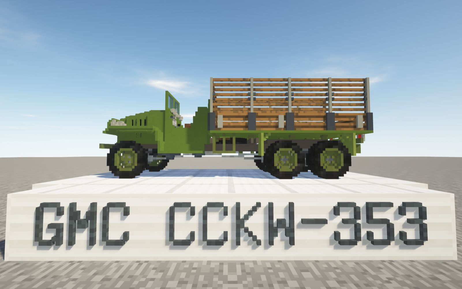 [Minecraft]GMC CCKW-353卡车模型(使用雕刻工艺mod制作)