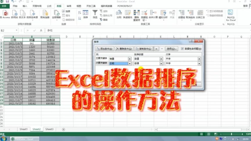 Excel数据排序的操作方法,排序不求人,找好大中小