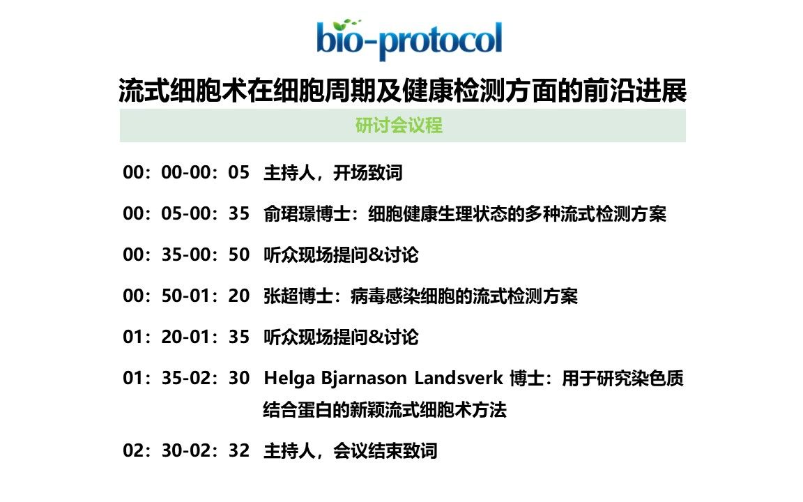 【研讨会回放】流式细胞术在细胞周期及健康检测方面的前沿进展