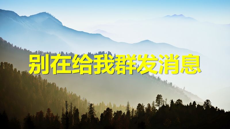 请别在微信上,给我群发消息,哪怕是祝福消息!