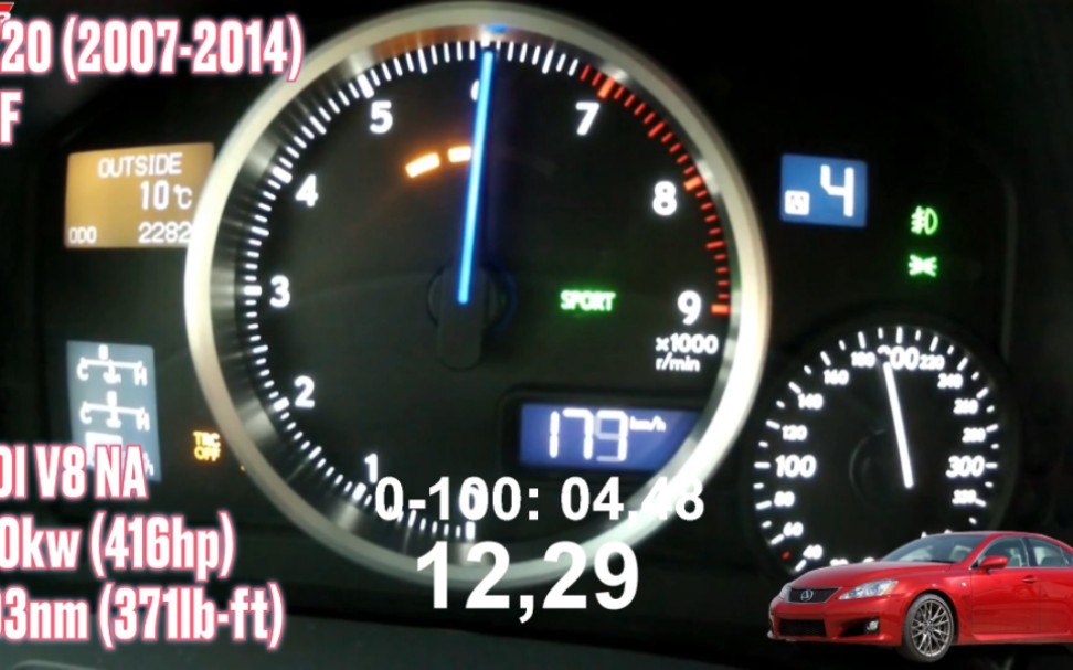 凌志 LFA vs RC F vs LC500 vs IS F 0-200公里加速对比