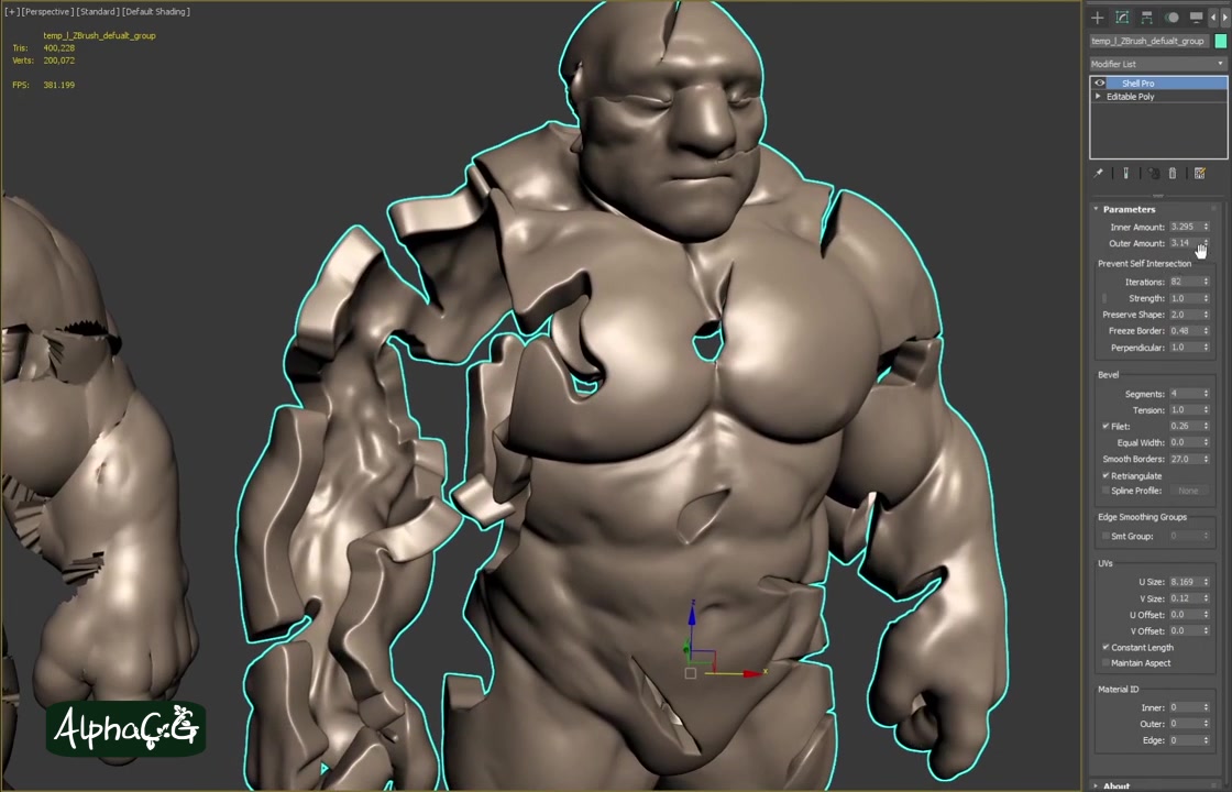 3dmax插件-无相交外壳插件Shell Pro 1.0