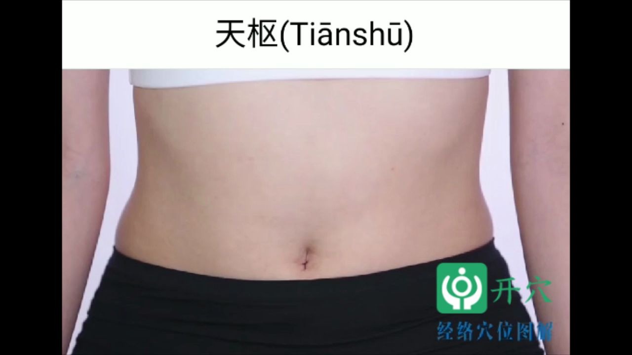 【开穴减肥】经络穴位视频:天枢(定位:在腹中部,脐中旁开2寸。)