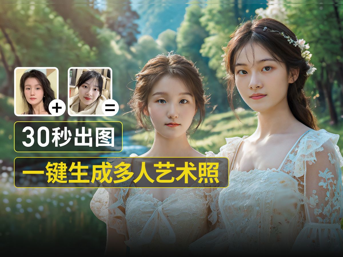 【1分钟搞定】AI换脸魔法:多人艺术写真,完美照片轻松创造!15分钟...