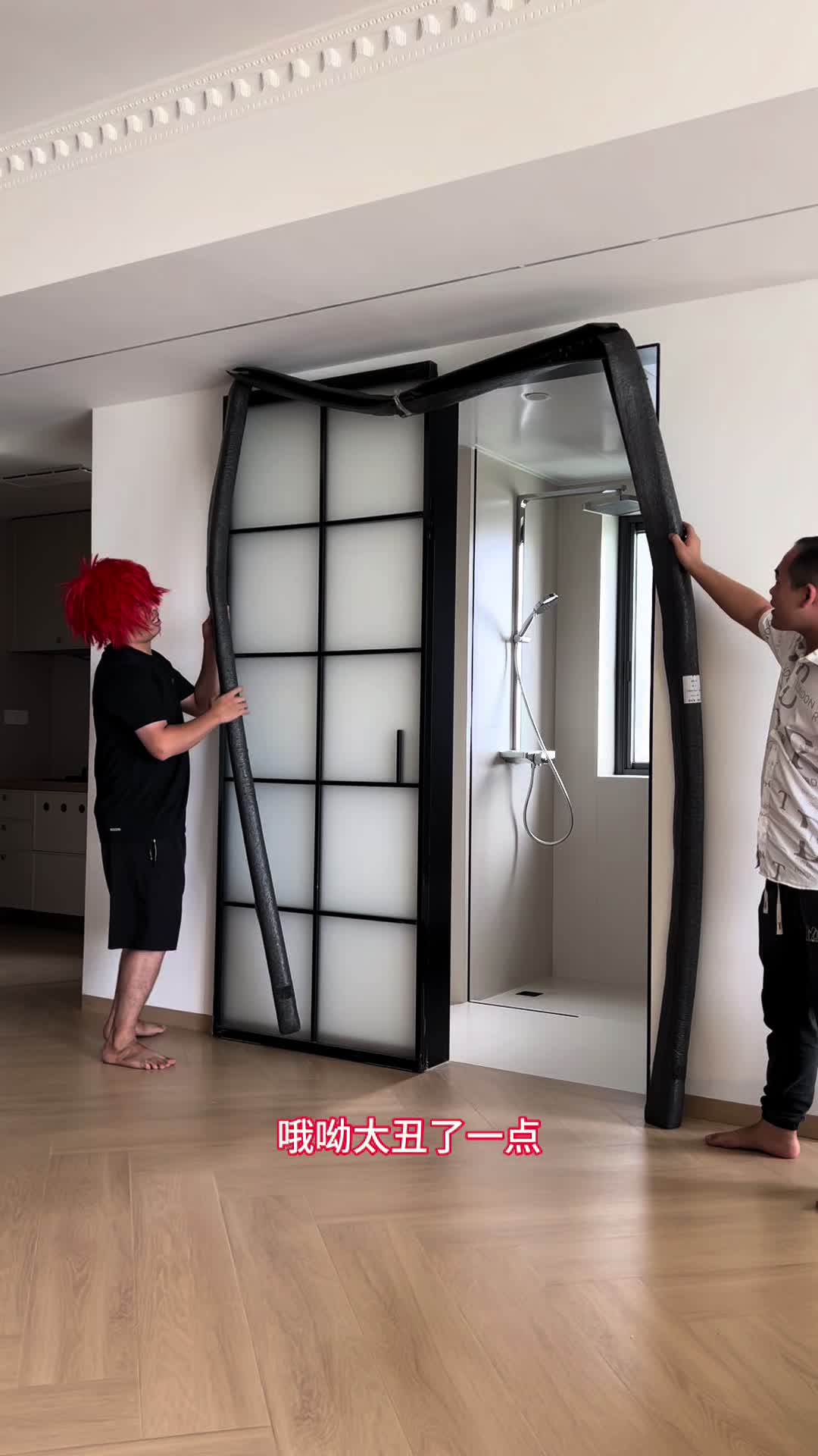 一个没有轨道的推拉门 安装固定简单#幽灵门 #幽灵门配件 #幽灵门...