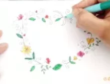 手绘教程之心形花朵边框,学画画基础入门手账必备素材,漂亮实用