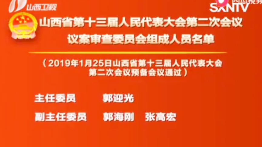 山西第十三届人民代表大会第二次会议议案审查委员会组成人员名单