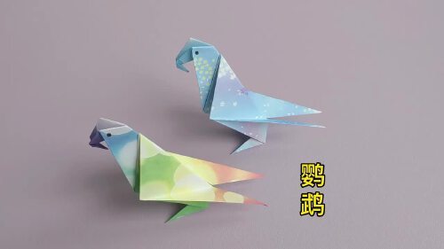 用纸折可爱的鹦鹉一分钟教会你